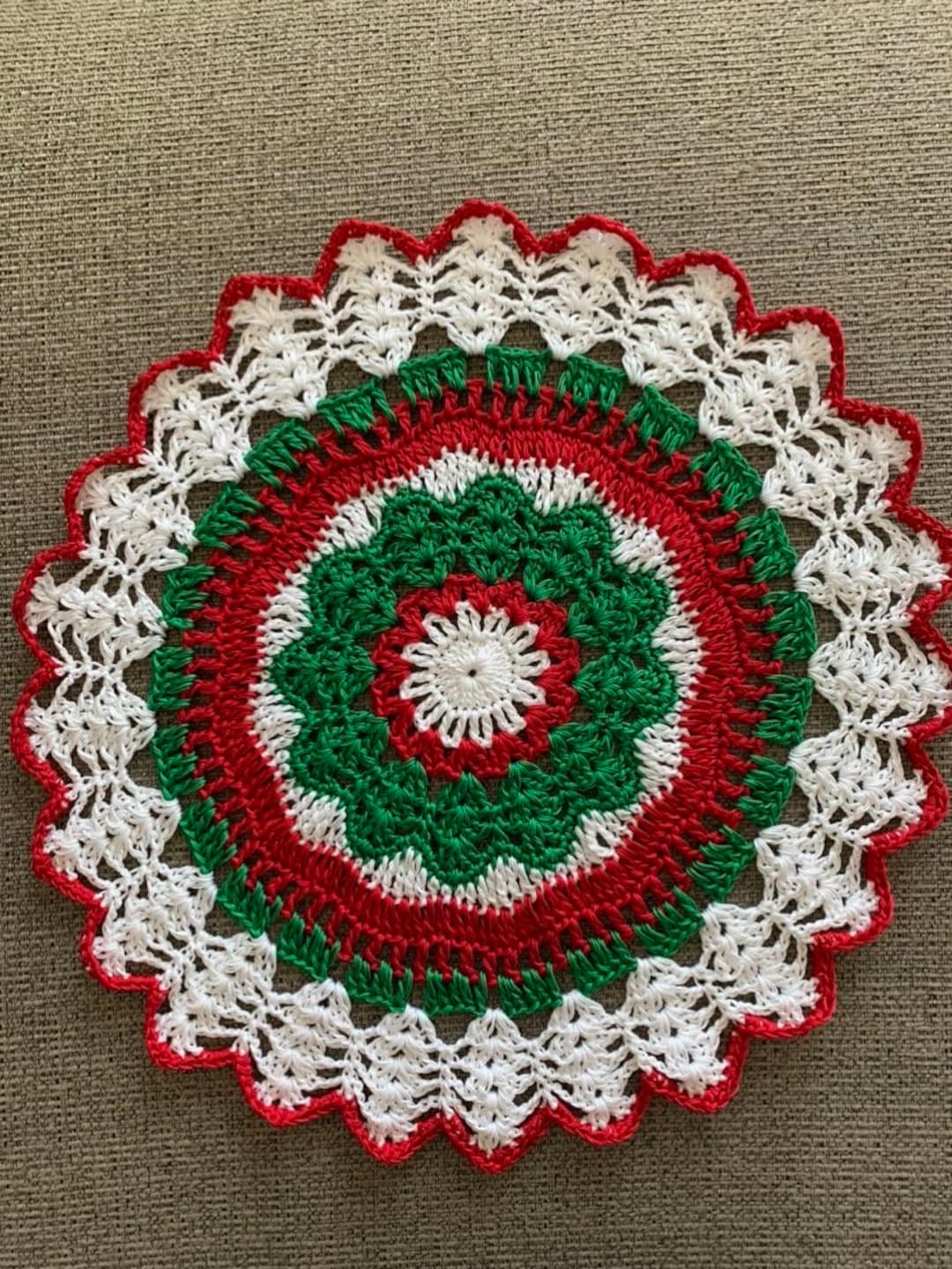 Crochet Christmas Doily 12 Inches - Etsy