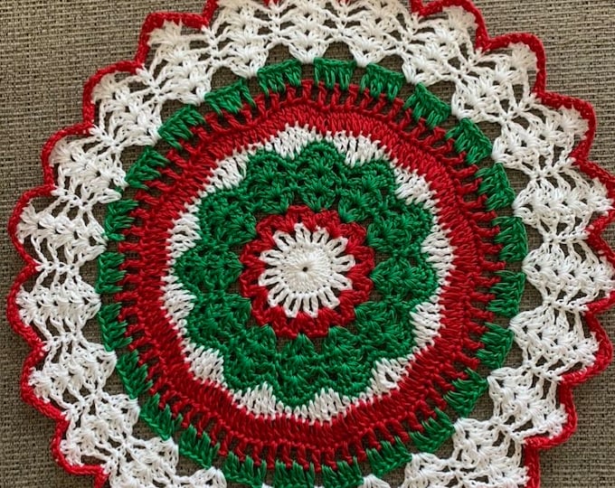 Crochet Christmas Doily 12 Inches - Etsy