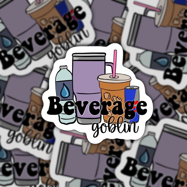 Beverage Goblin, Sticker, Vinyl, Water Resistant, Gifts for Her, for ...