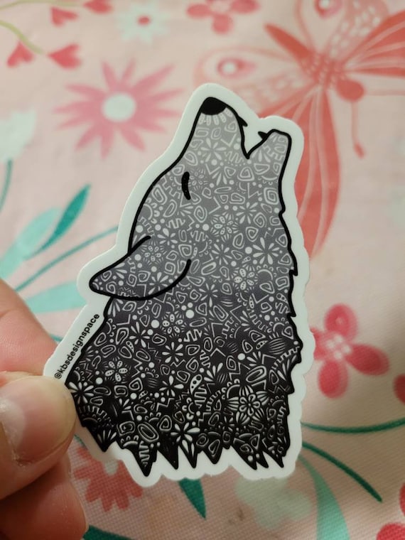 Howling Wolf Zentangle Laptop Decal Water Resistant Vinyl - Etsy