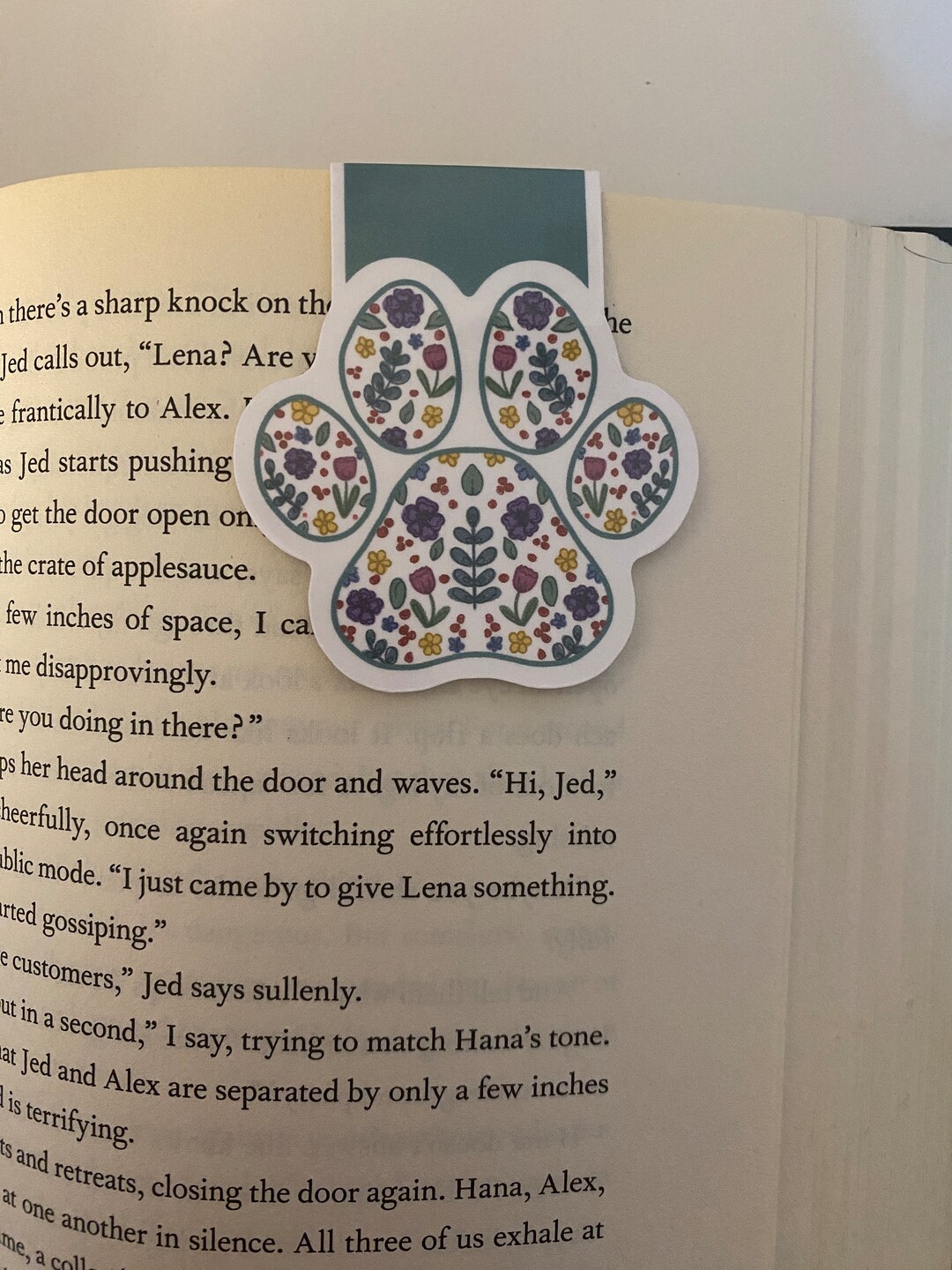 Floral Paw Print Magnetic Bookmark, Magnetic, Bookmark, Gifts for ...