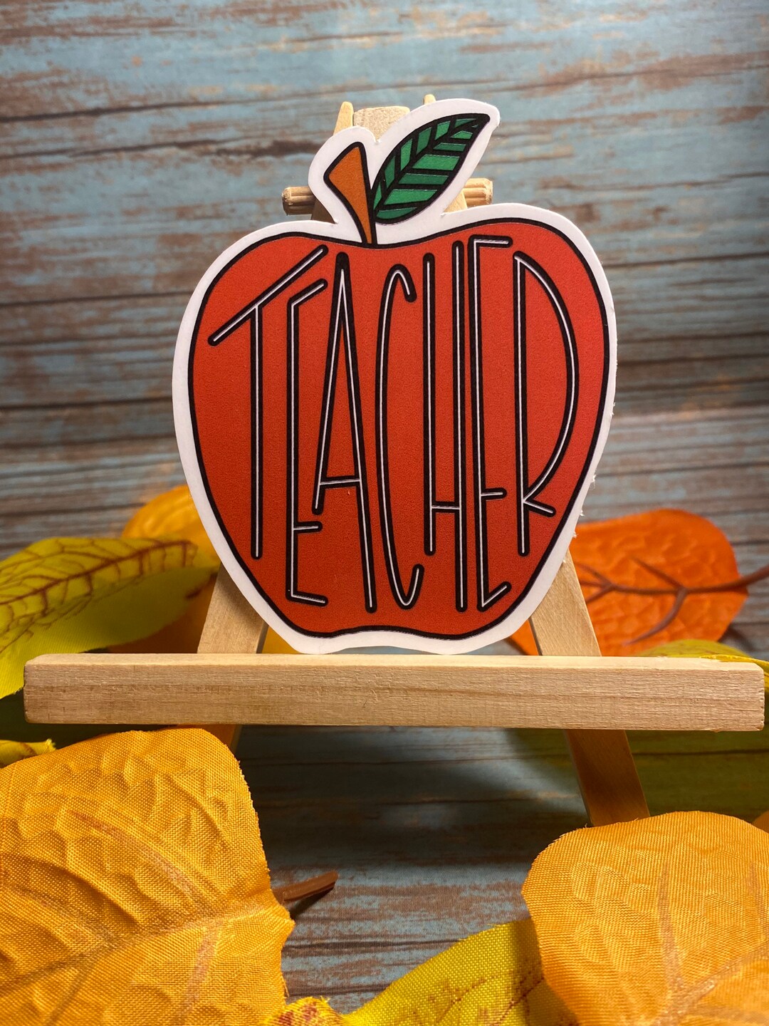 Teacher Apple, Teacher Appreciation, Water Resistant, Vinyl Sticker ...