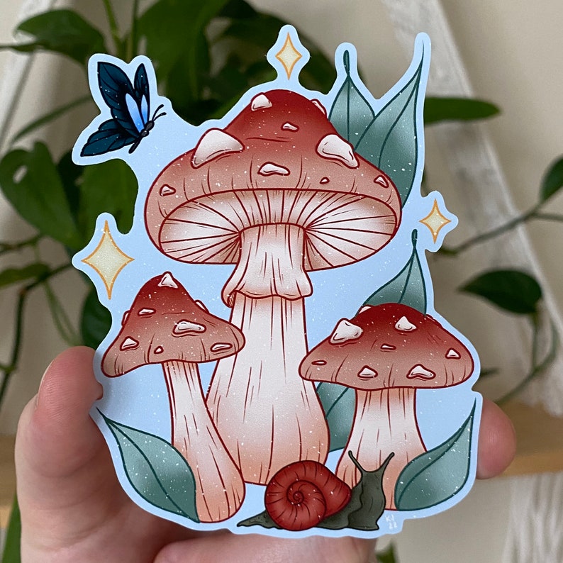 Forest Mushroom Sticker Cottagecore Weather-proof Die-cut - Etsy