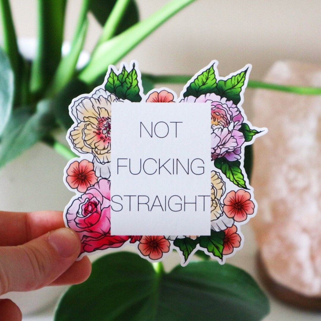 Not Fucking Straight/Cis Sticker, Feminist LGBT Weather-Proof Vinyl ...