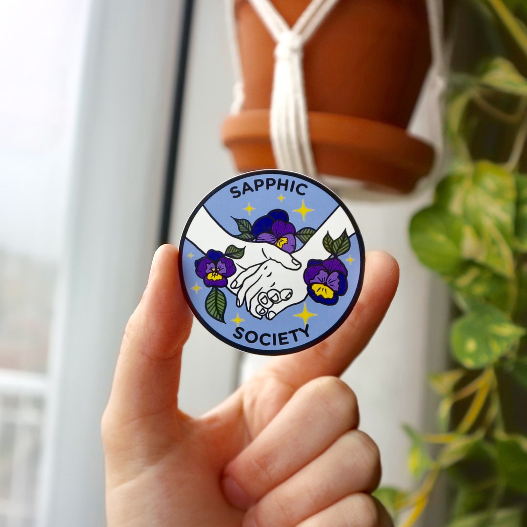 Sapphic Society Sticker, Die-cut Weather-proof Vinyl Sticker, Lesbian ...