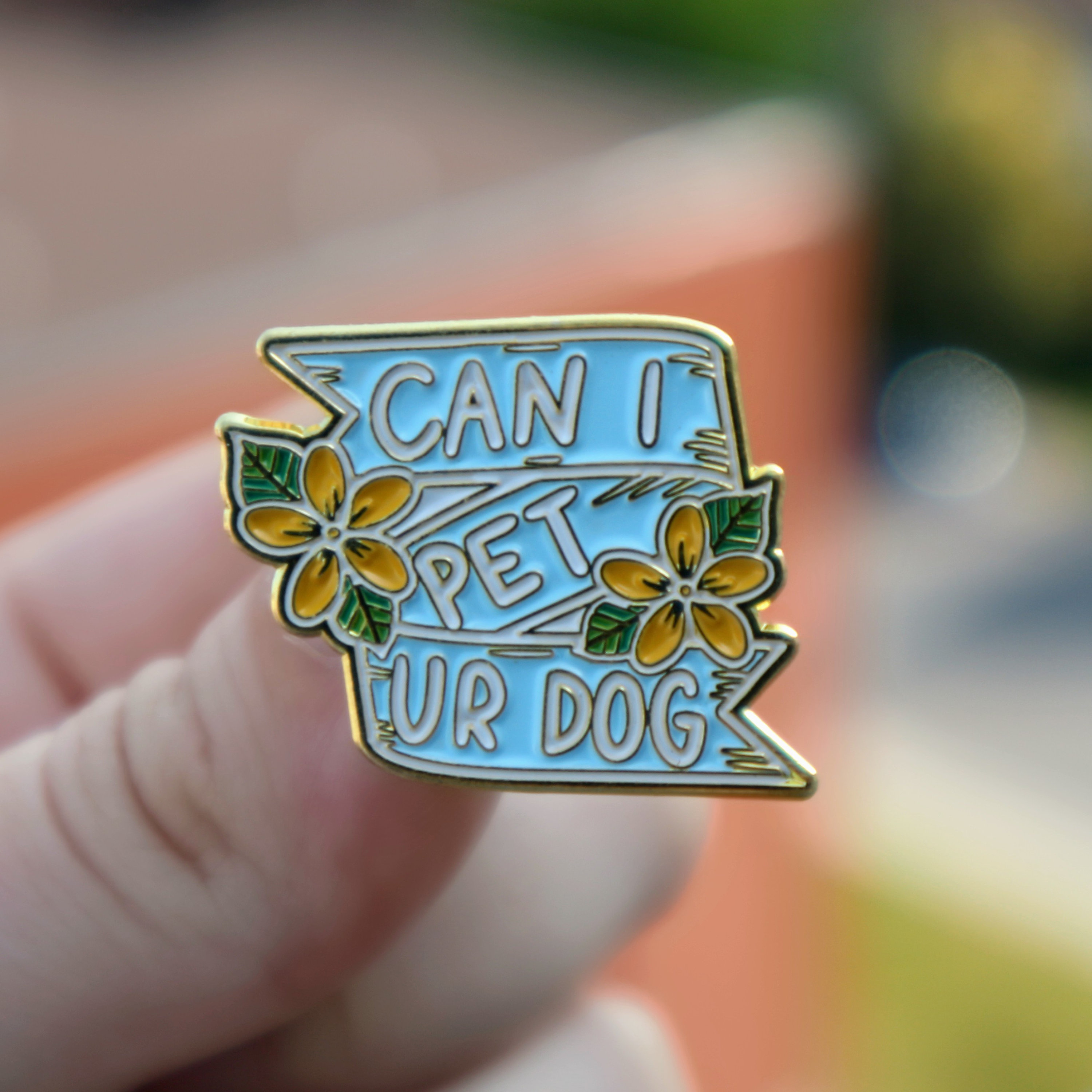 Can I Pet Ur Dog Soft Enamel Pin Funny Lapel Pin Badge for - Etsy