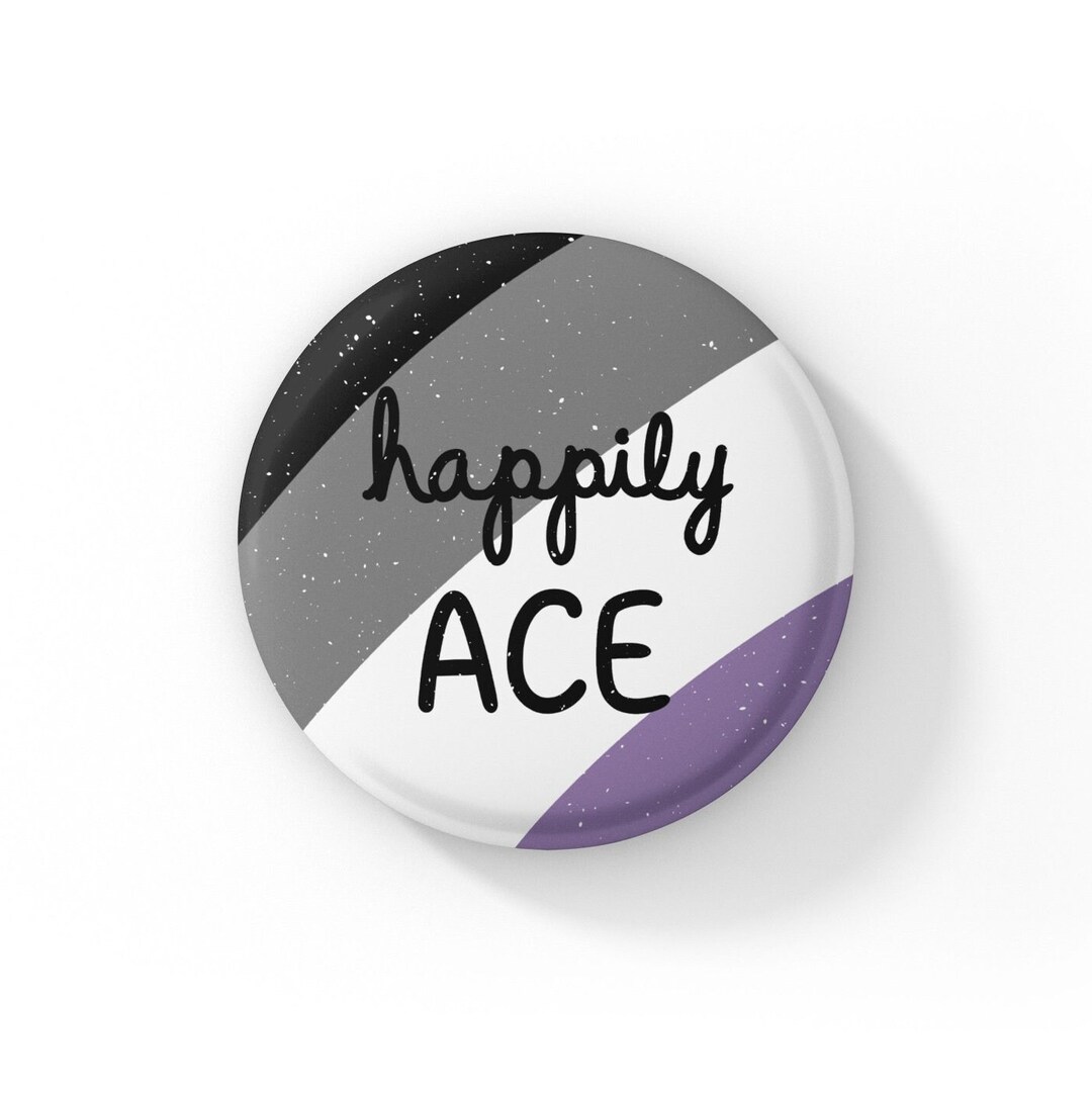 Happily Ace Button, Asexual Pride Pin-back Button, Asexuality Pride ...