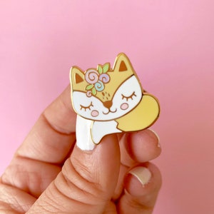 Character Sleepy Fox Macaron Hard Enamel Lapel Pin - Etsy