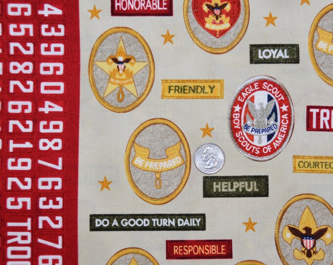 Robert Kaufman Registered Boy Scout Fabric Scouting Khaki Merit Badge ...