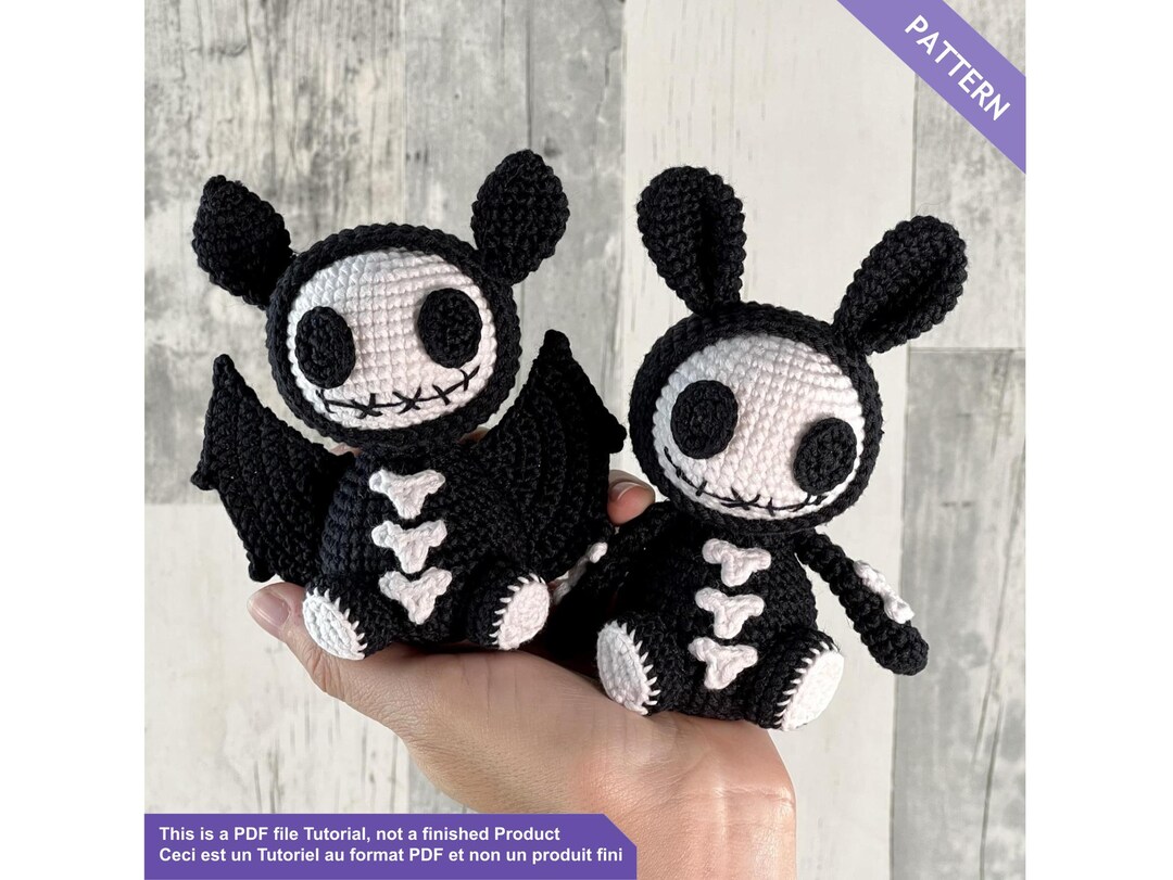 Bat and Bunny Skeleton Crochet Pattern - PDF English / French ...