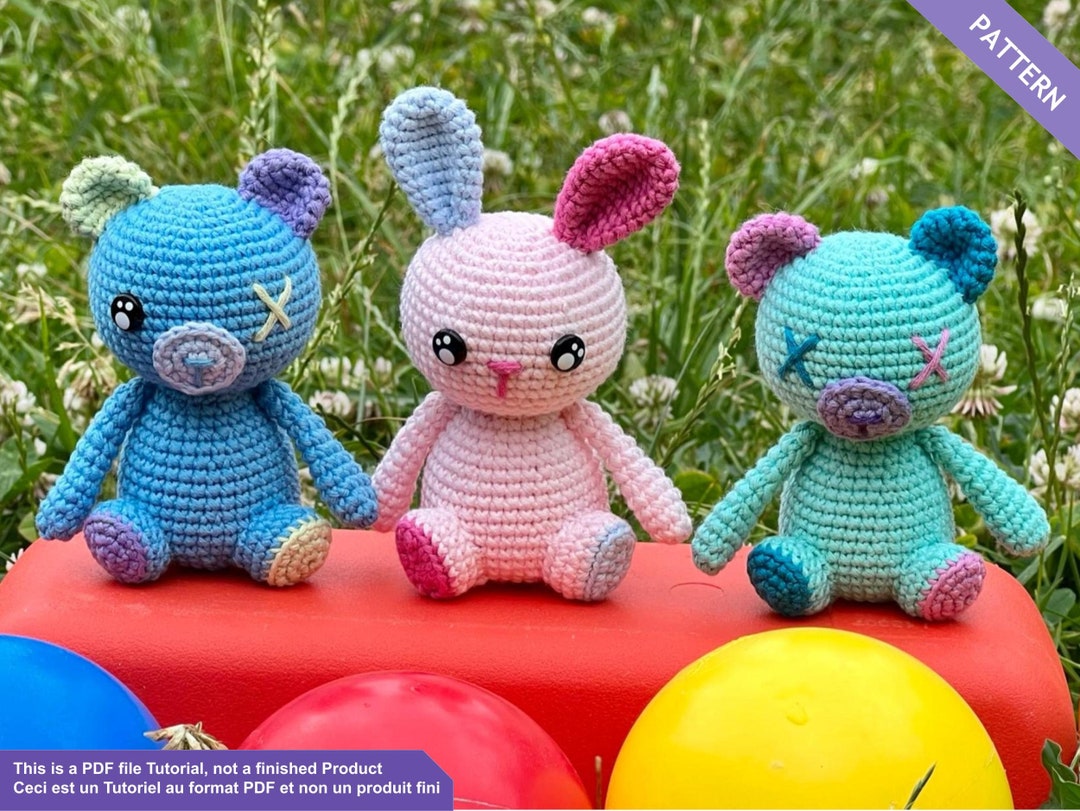 Crochet Patterns Voodoo Bear and Bunny, Key Rings Bag Charm Crochet ...