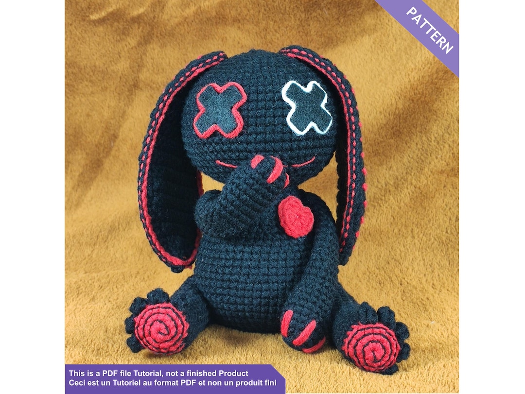 Crochet Pattern Voodoo Bunny, Creepy Bunny Crochet, Voodoo Doll, Zombi ...