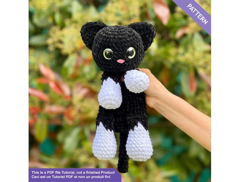 Amigurumi Crochet Pattern Plush Cat - PDF US Terms - Chenille Yarn ...
