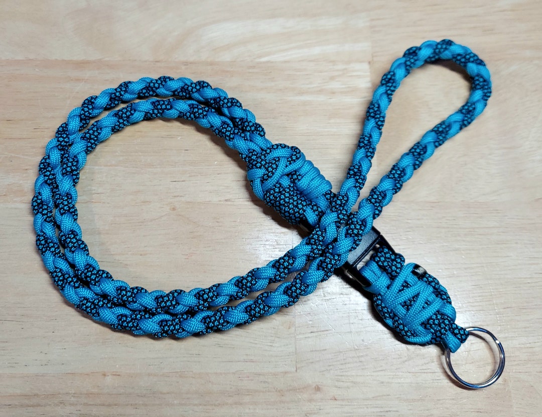 Diamond Print Paracord Neck Lanyard Ready to Ship, Neon Turquoise ...