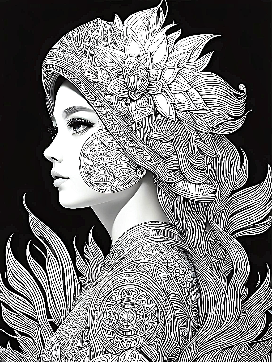 People of the World Zentangle Mandala Art Adult Coloring Book Pages 90 ...