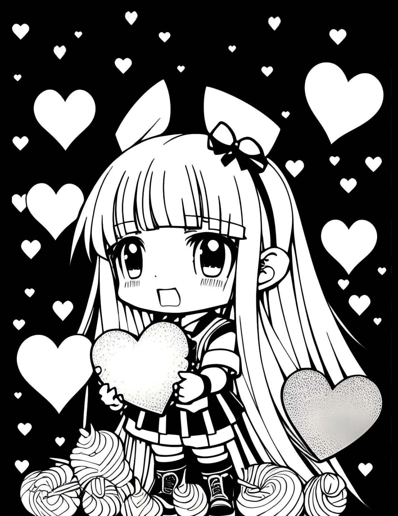 Cute Anime Chibi Adult Coloring Book Pages 20 Pack - Etsy