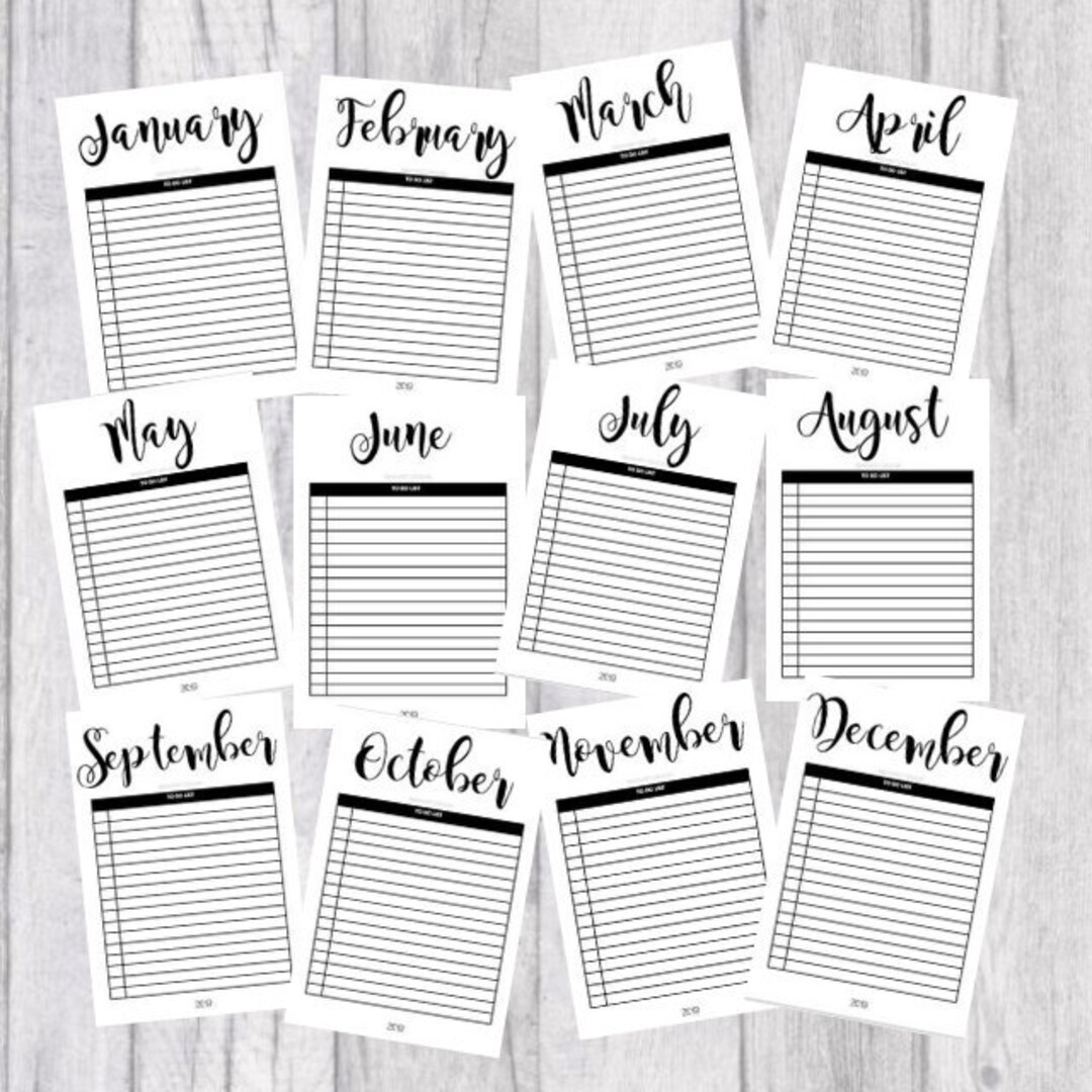 A5 Monthly to Do List Printable Bbhsweet Organiser Planner Organisation ...