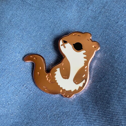 Rose Gold Fox Enamel Pin Badge - Etsy