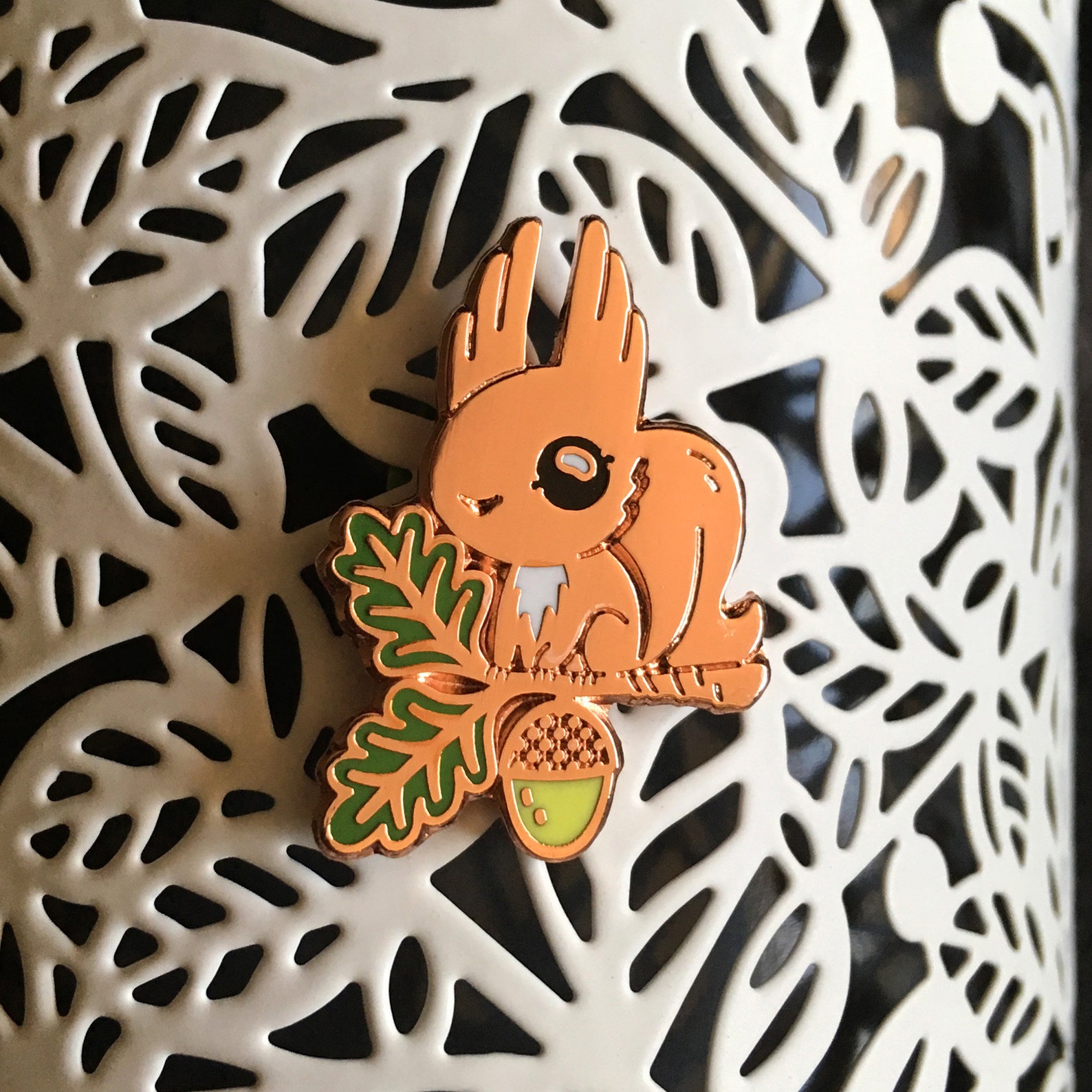 Red Squirrel Rose Gold Enamel Pin Badge - Etsy