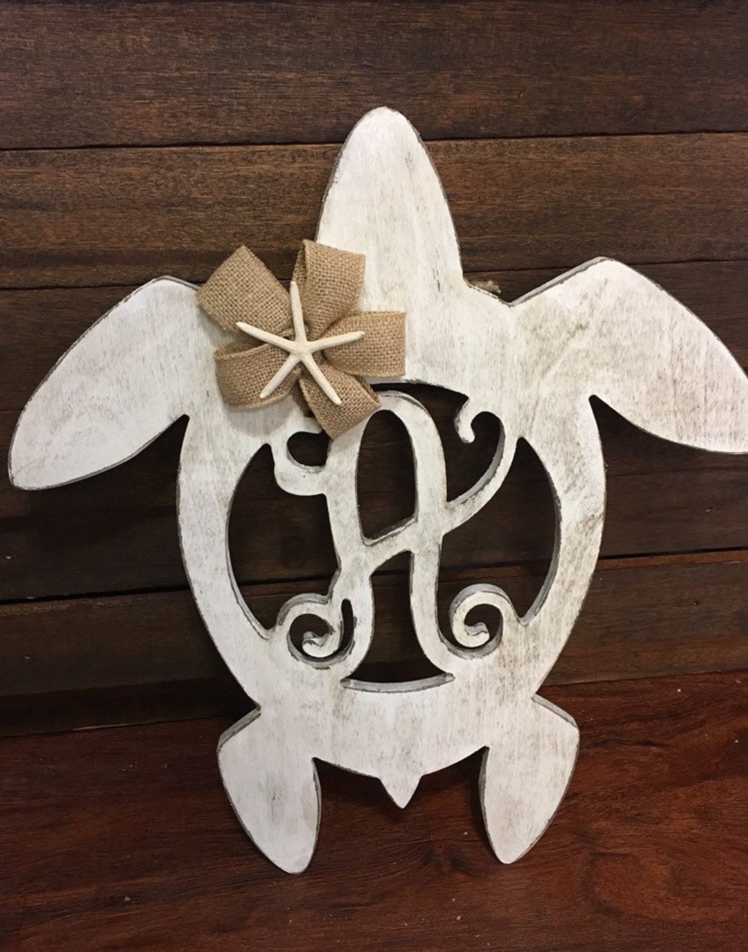 Wooden Sea Turtle Monogram - Etsy