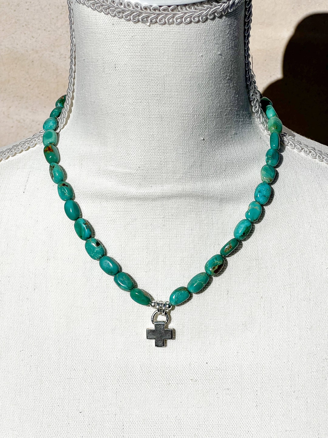 Turquoise Cross Necklace - Etsy