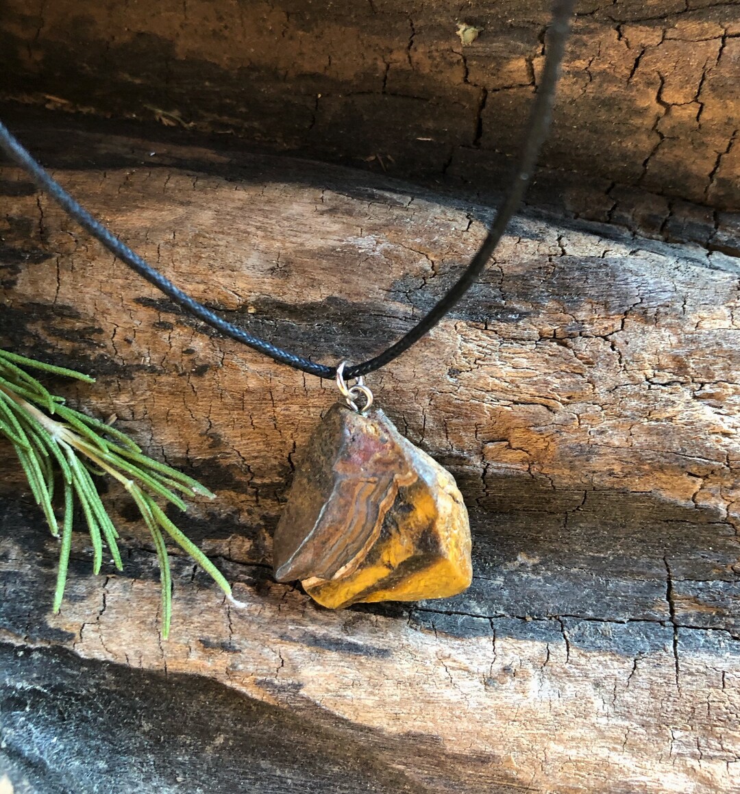 Raw Stone Necklace on Cord for Men or Women, Protection Stone Rough ...