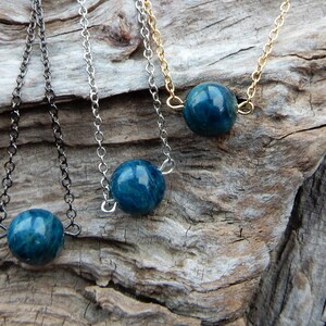 Apatite Blue Necklace, Blue Apatite Metaphysical Throat and Third Eye Chakra Necklace for Men ...