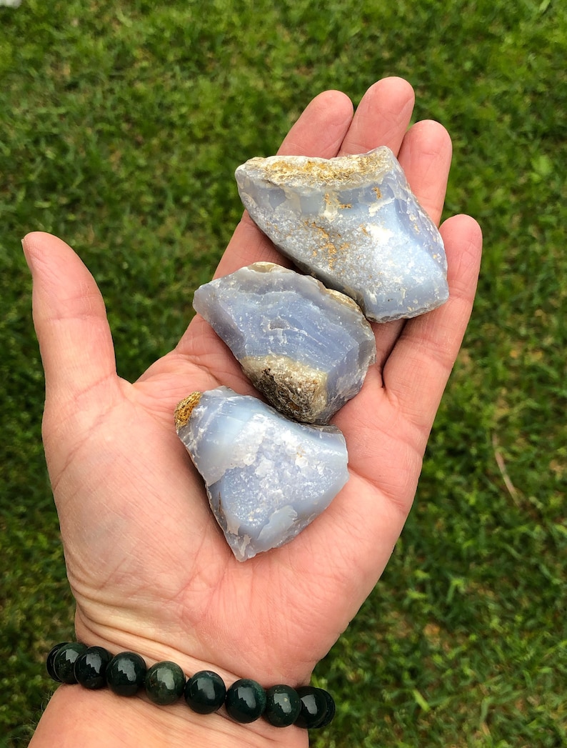Raw Blue Chalcedony Rock Specimen Metaphysical Throat Chakra - Etsy