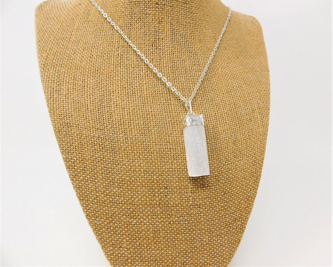 Raw Selenite Pendant Necklace Metaphysical Crystal Chakra | Etsy