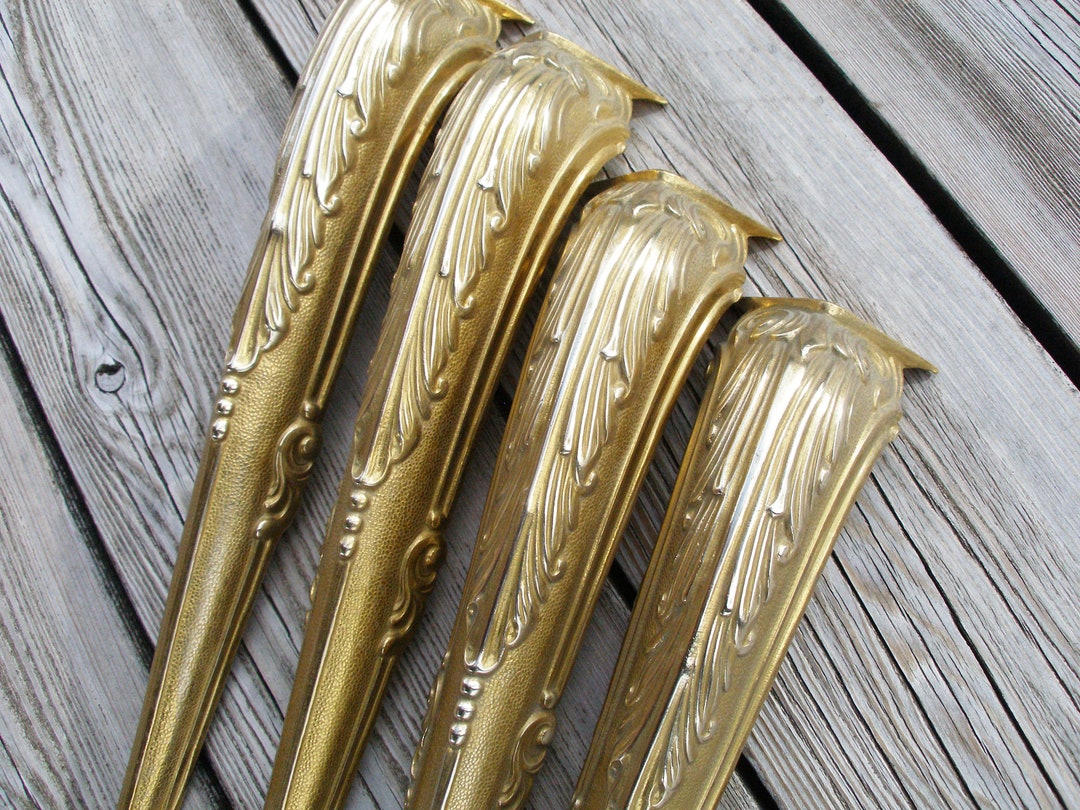Brass Table Legs, 16.1 41cm Set of 4 Brass Ornate Table Legs, Console ...