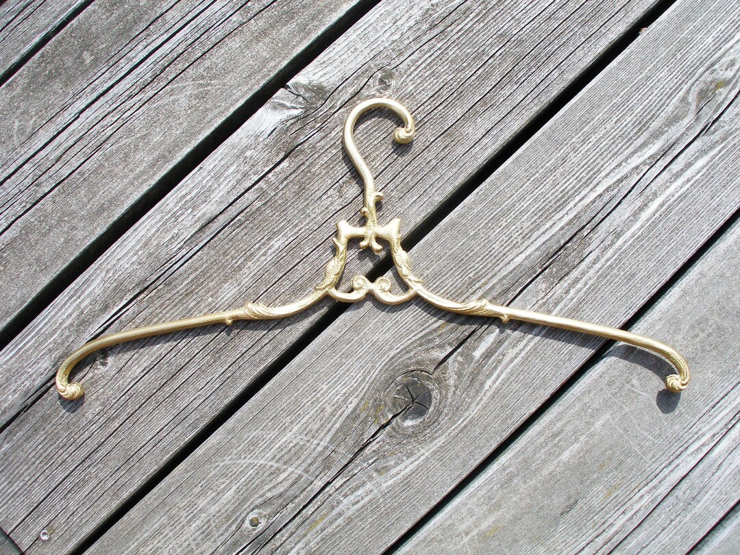 Vintage Brass Clothes Hanger, Brass Bridal Hangers, Antique Brass ...