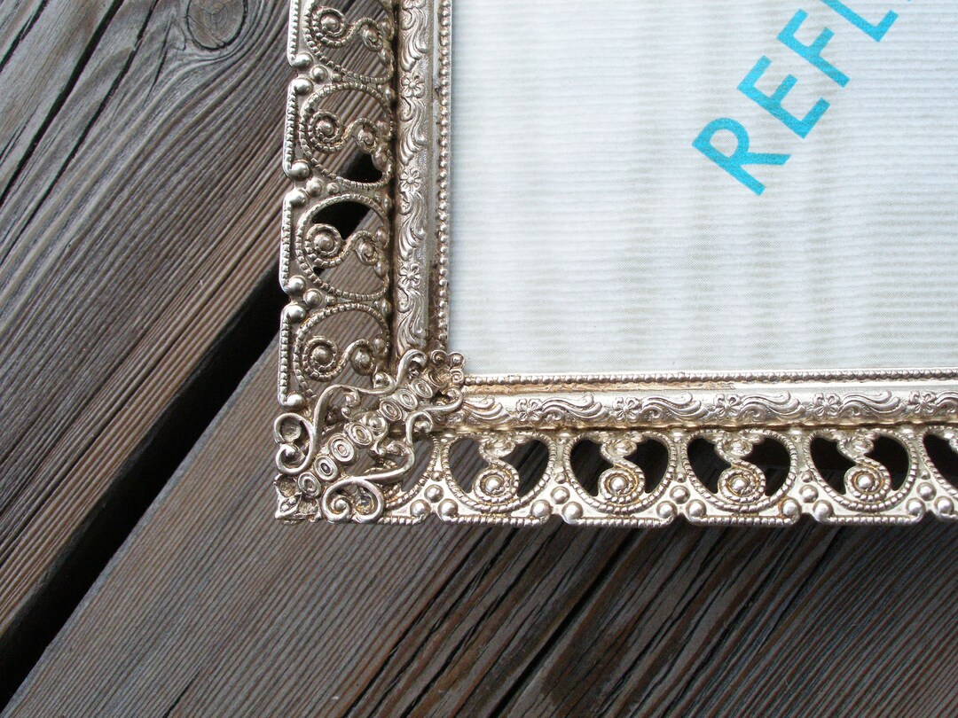 Large Vintage 70’s Brass Photo Picture Frame With Glass, Ornate Picture ...