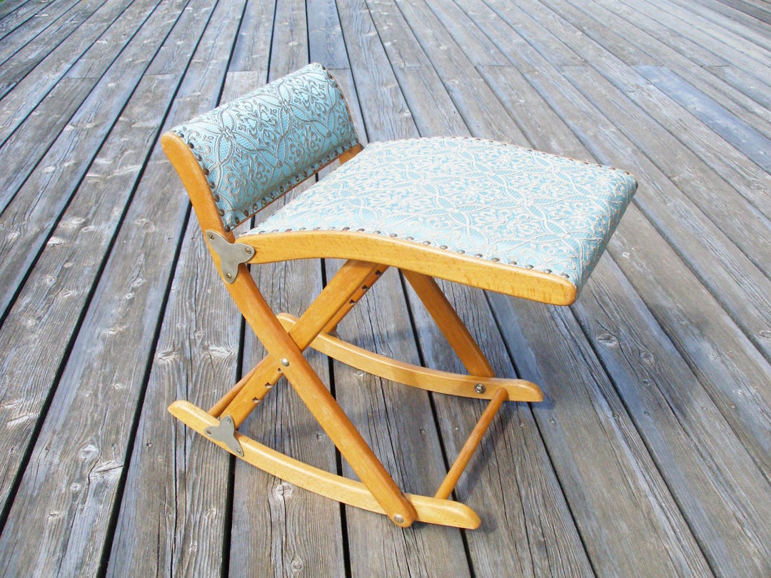 Vintage Folding Rocking Foot Stool, Adjustable Height - Etsy