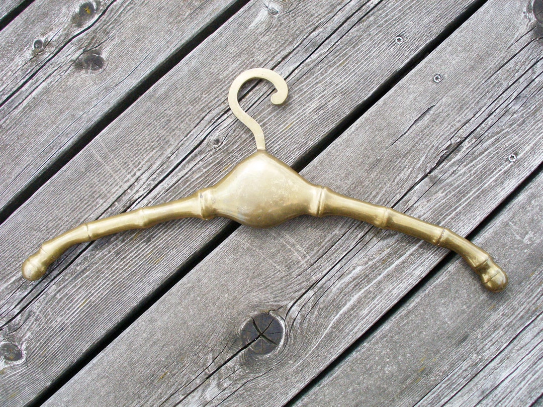 Brass Bamboo Dress Hanger, Vintage Brass Clothes Hanger, Antique Brass ...