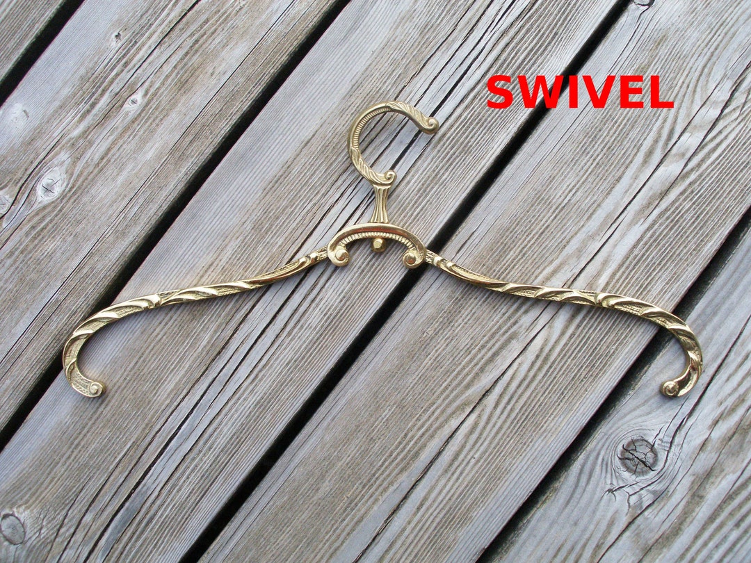 Swivel Brass Clothes Hangers, Antique Brass Bridal Hanger,wedding ...