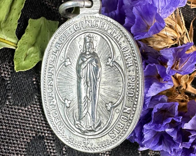 RARE Antique Mary Immaculate Conception Medal by Ludovic Penin, French ...