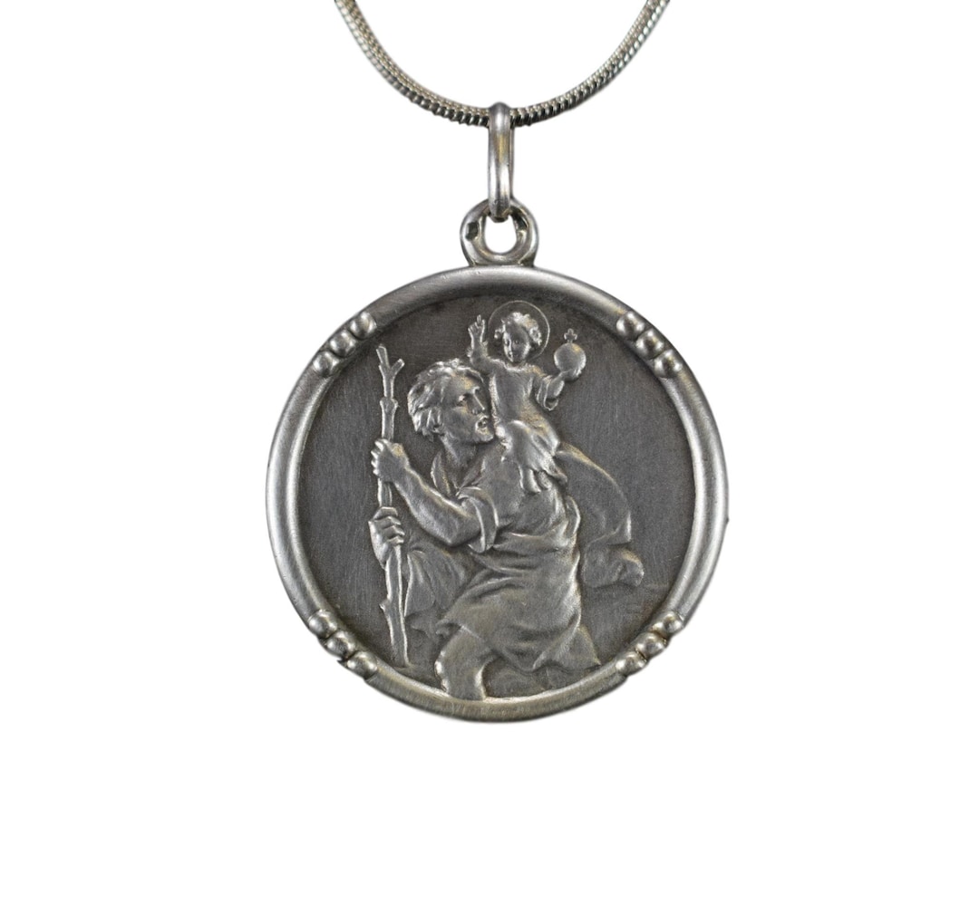 Saint Christopher Sterling Silver Medal for Men, Drivers Patron Saint ...