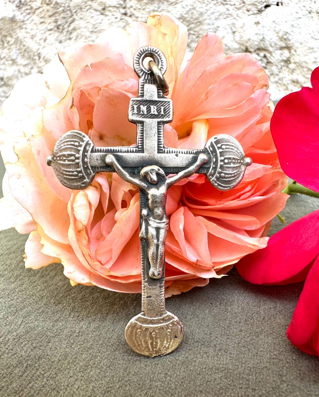 Vintage Bronze Pectoral Cross for Men, Antique Religious Crucifix ...