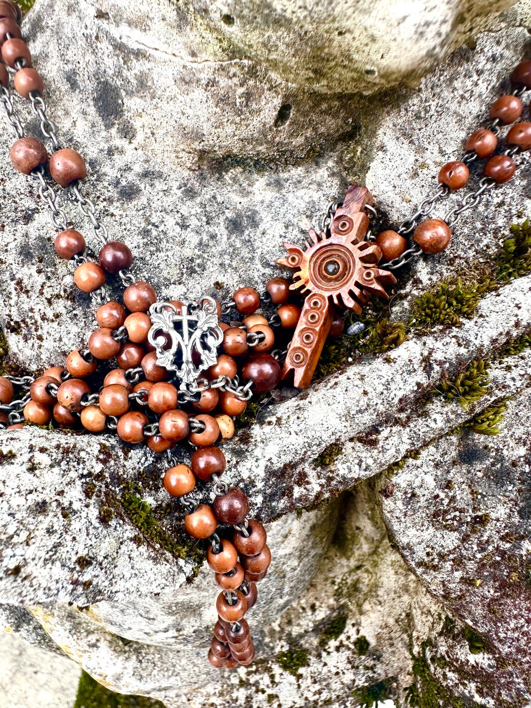 RARE Large Antique Nun Habit Belt Rosary With Stanhope Cross and ...