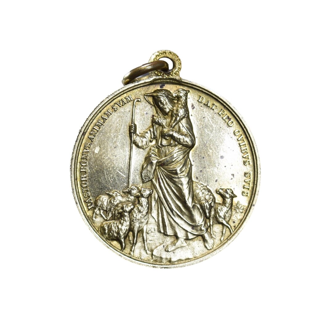Holy Lamb Jesus Good Shepherd Large Medal - Etsy