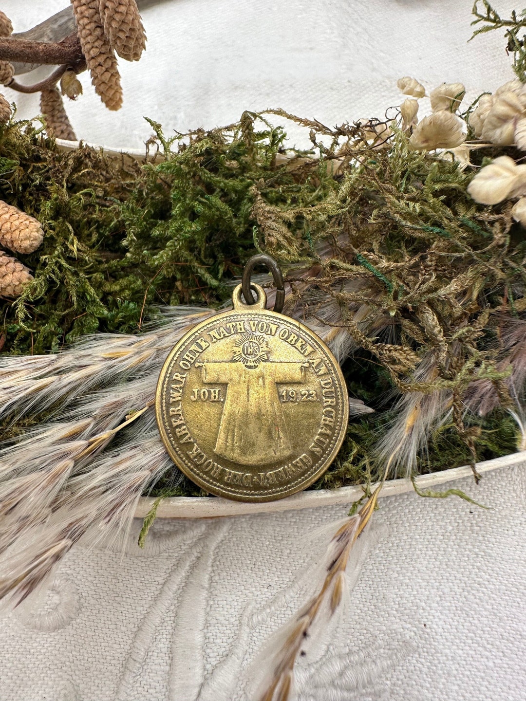 Antique Holy Tunic of Jesus Christ Reliquary Medal, the Seamless Robe ...