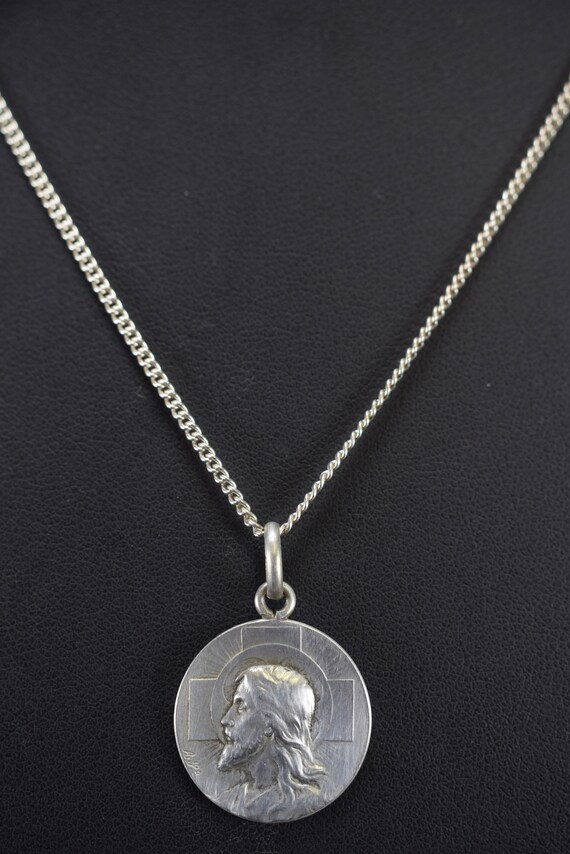 Jesus Christ Pendant, Antique Religious Silver Medal … - Gem