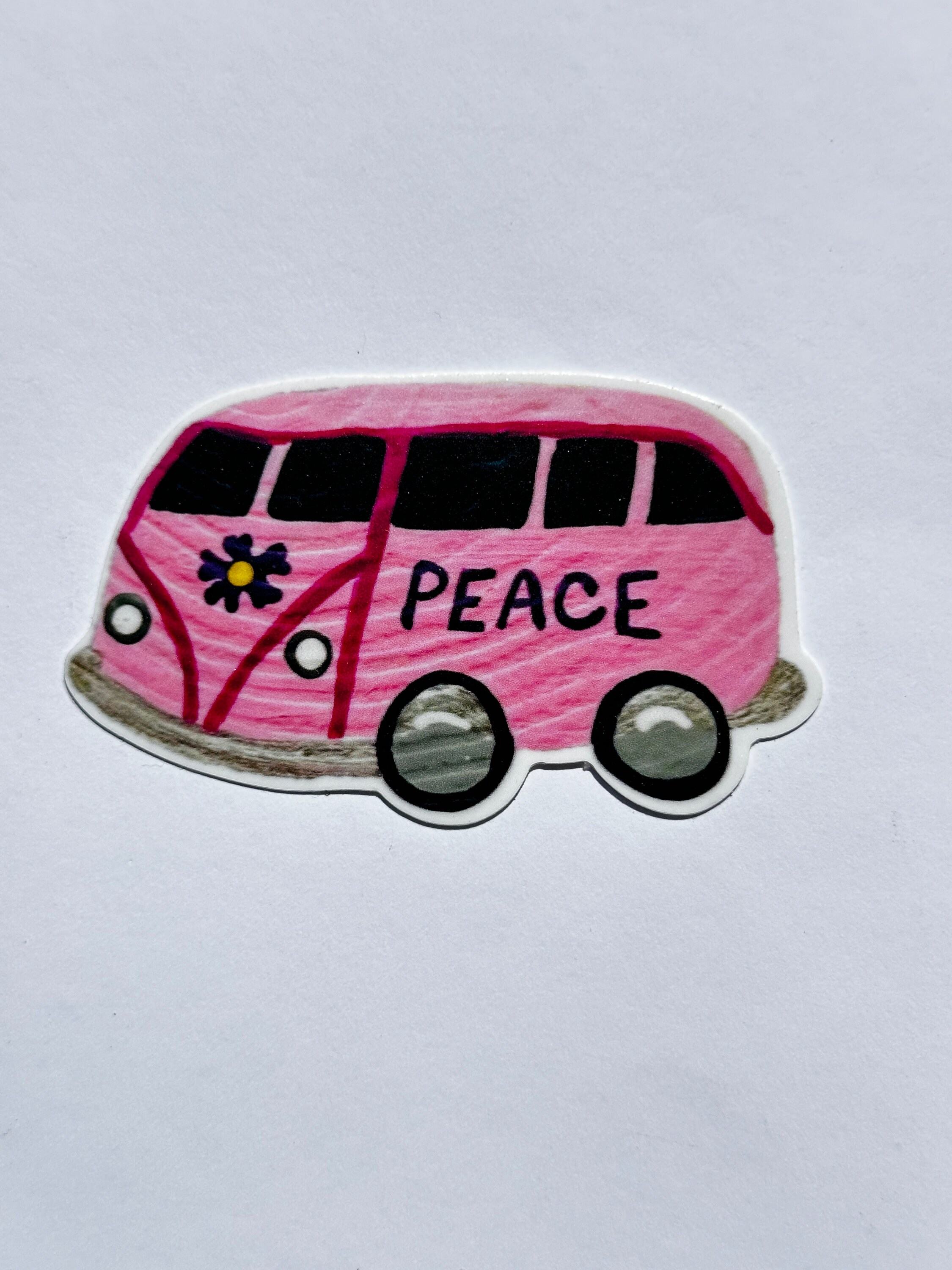 Pink VW Bus Vinyl Sticker High Quality – Original Design - Water Bottle ...