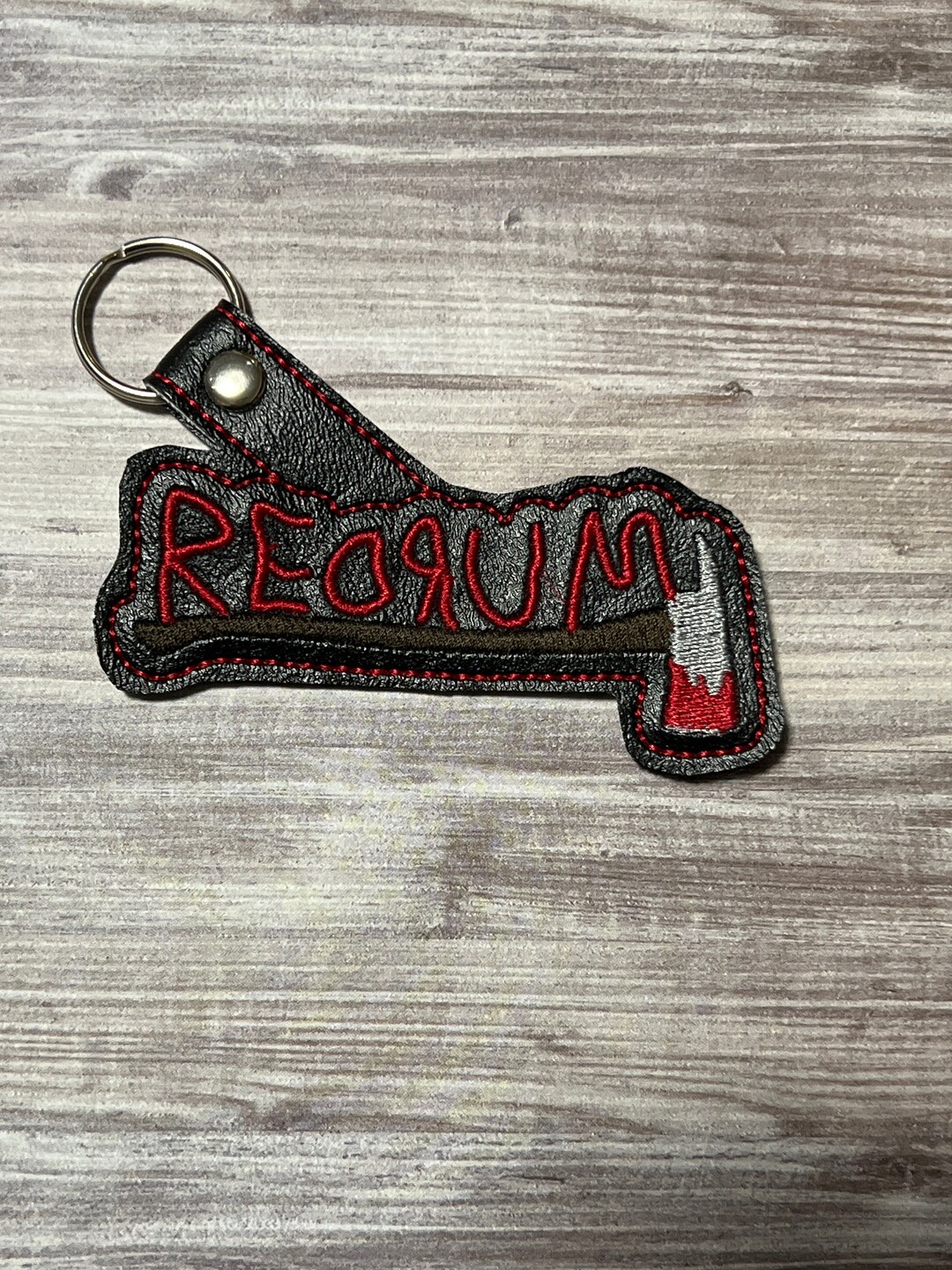 Redrum Inspired Ax Embroidered Keychain - Etsy