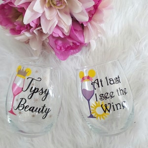 Personalized Disney Princess Inspired Wine Glass, Fairy Tale Wedding ...