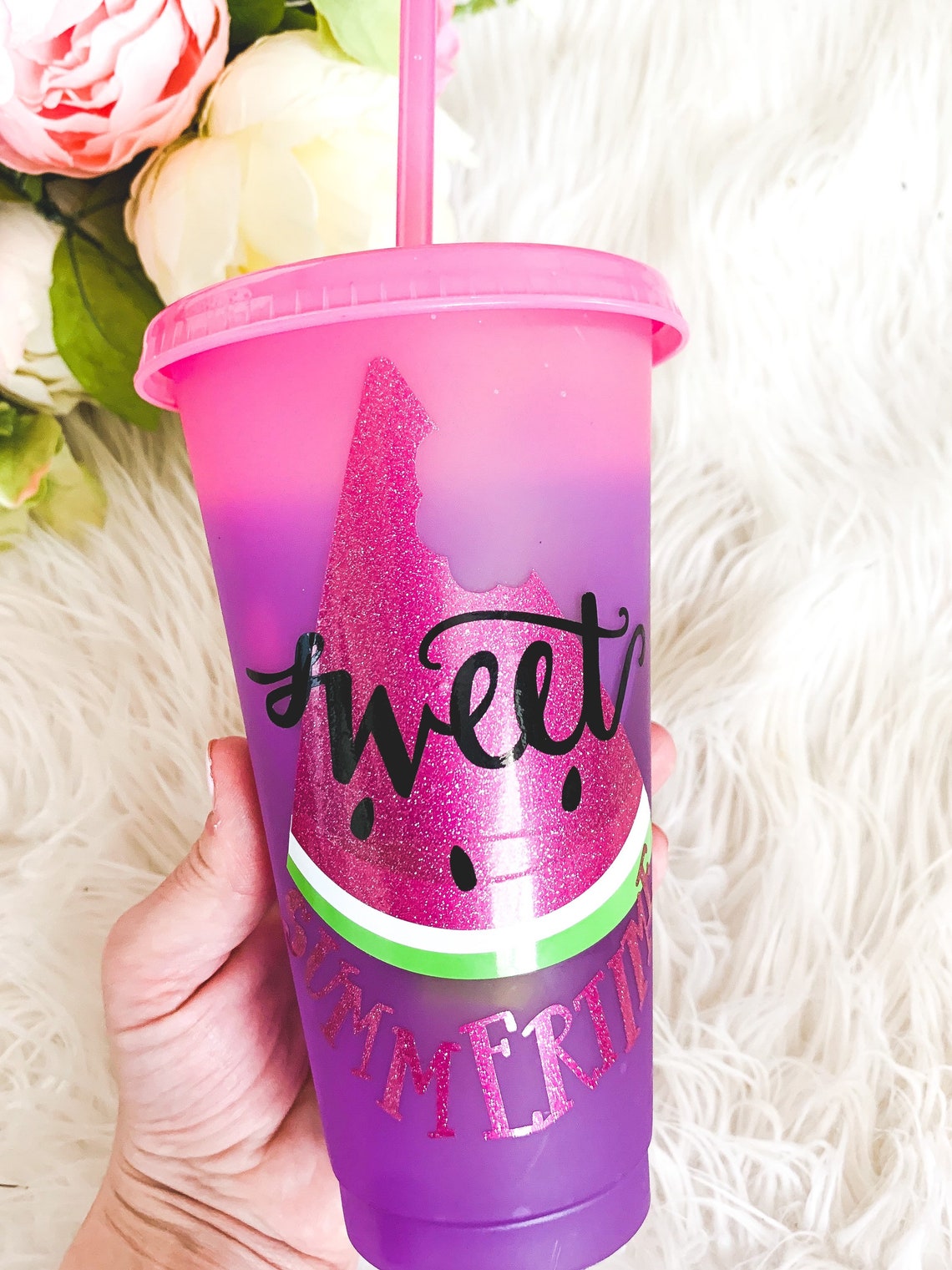 Color Changing Cup Cold Cup Watermelon Cold Cup Sweet | Etsy