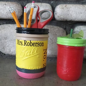 Teacher Mason Jar Set,pencil Mason Jar,apple Mason Jar,teacher Gift ...