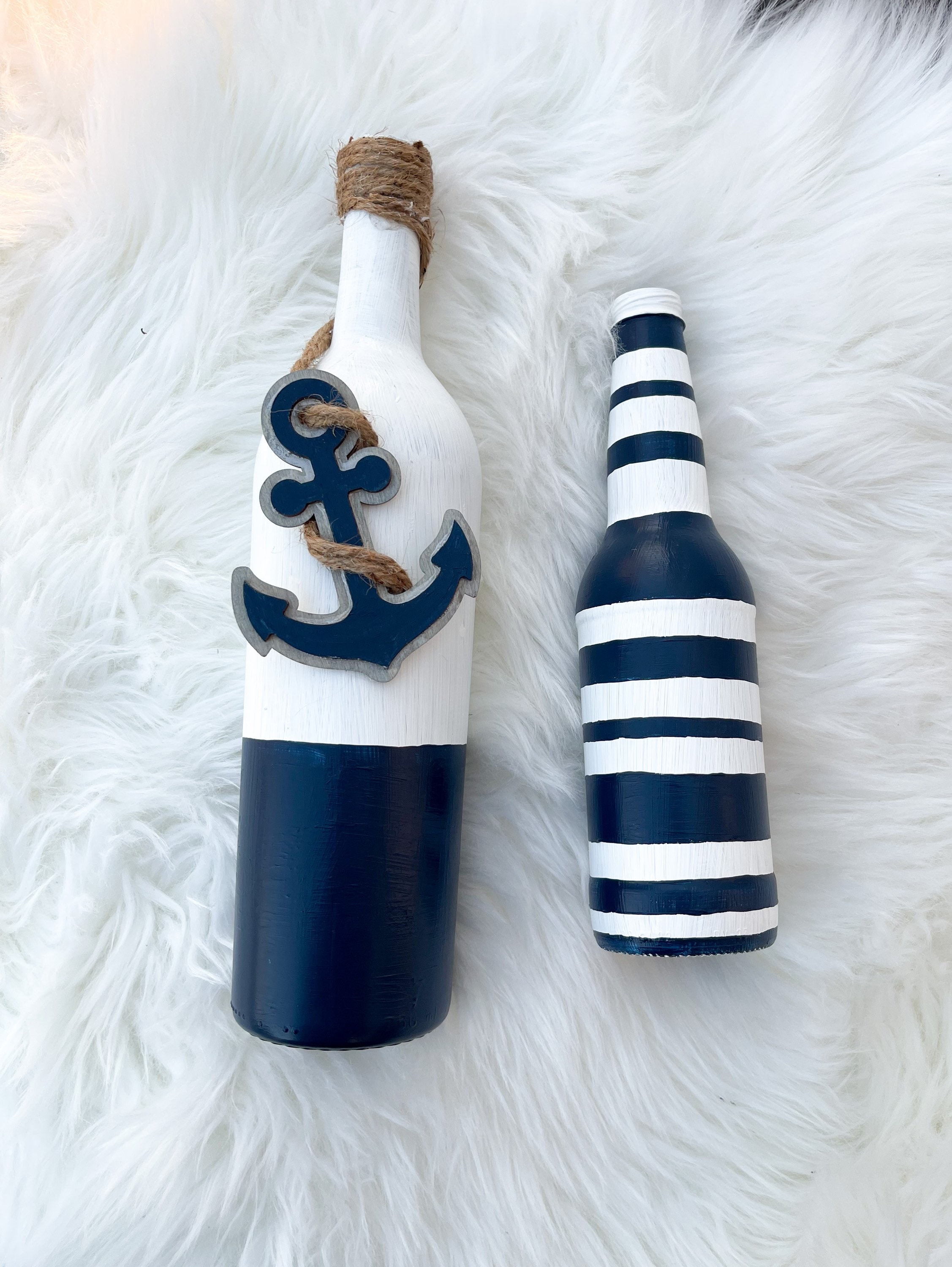Nautical Wine Bottle, Nautical Decor, Beach Wine Bottle, Beach Decor ...