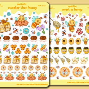 Sweet as Honey Bee Themed Sticker Sheets, Sweeter Than Honey, Cute Bee ...