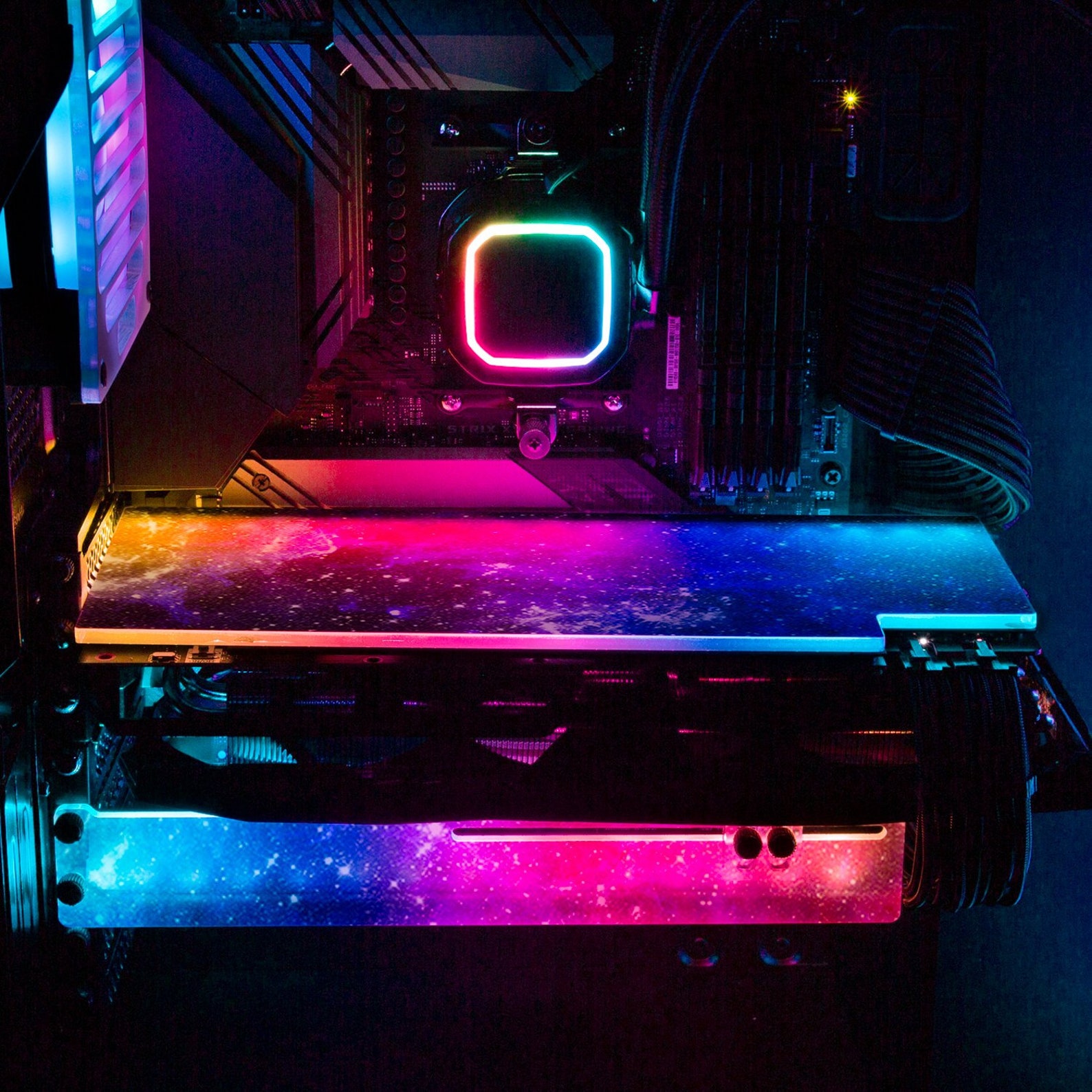 Custom RGB GPU backplate By V1Tech Any Gpu Model Blue Space | Etsy